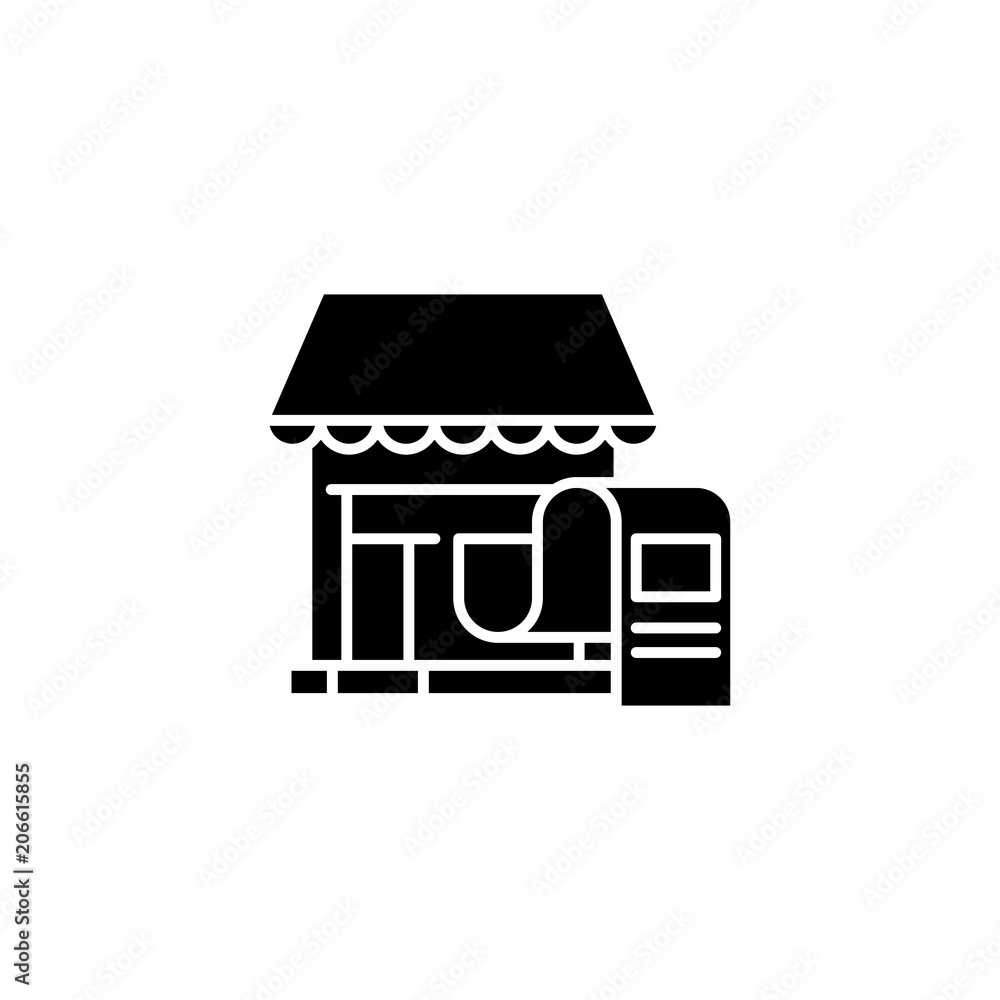 Cashier's cheque black icon concept. Cashier's cheque flat vector ...
