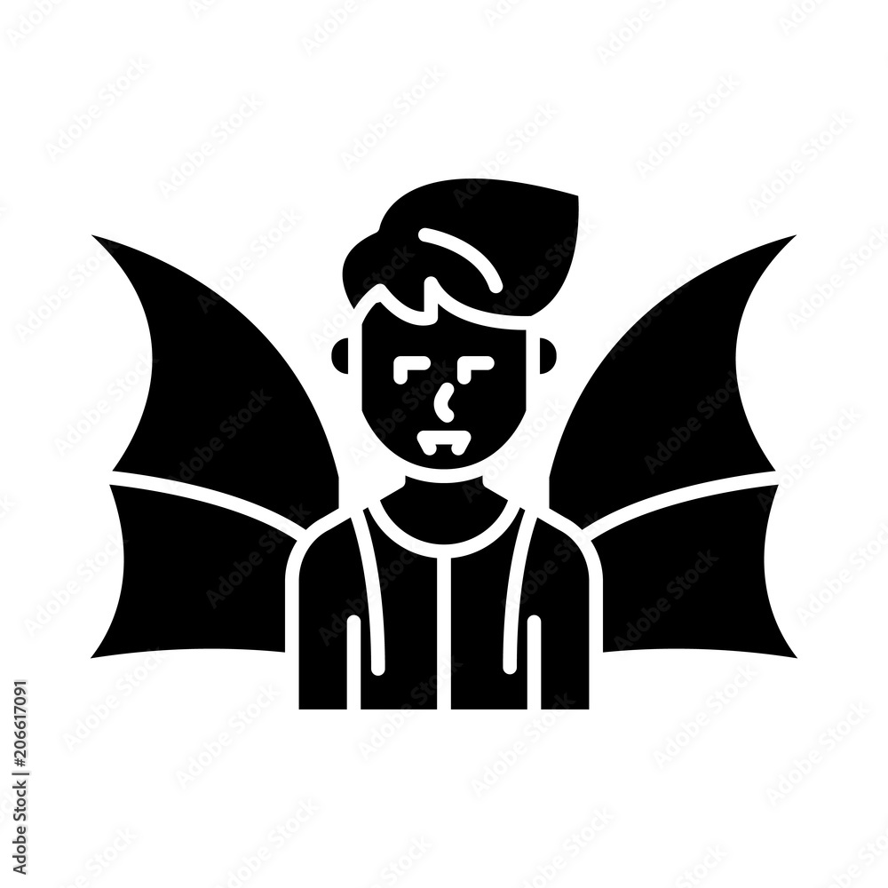 Daemon black icon concept. Daemon flat vector symbol, sign ...