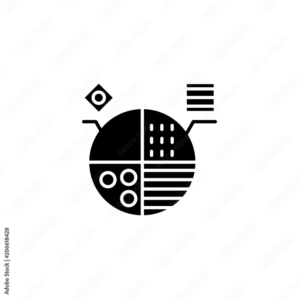 Marketing segmentation black icon concept. Marketing segmentation flat ...