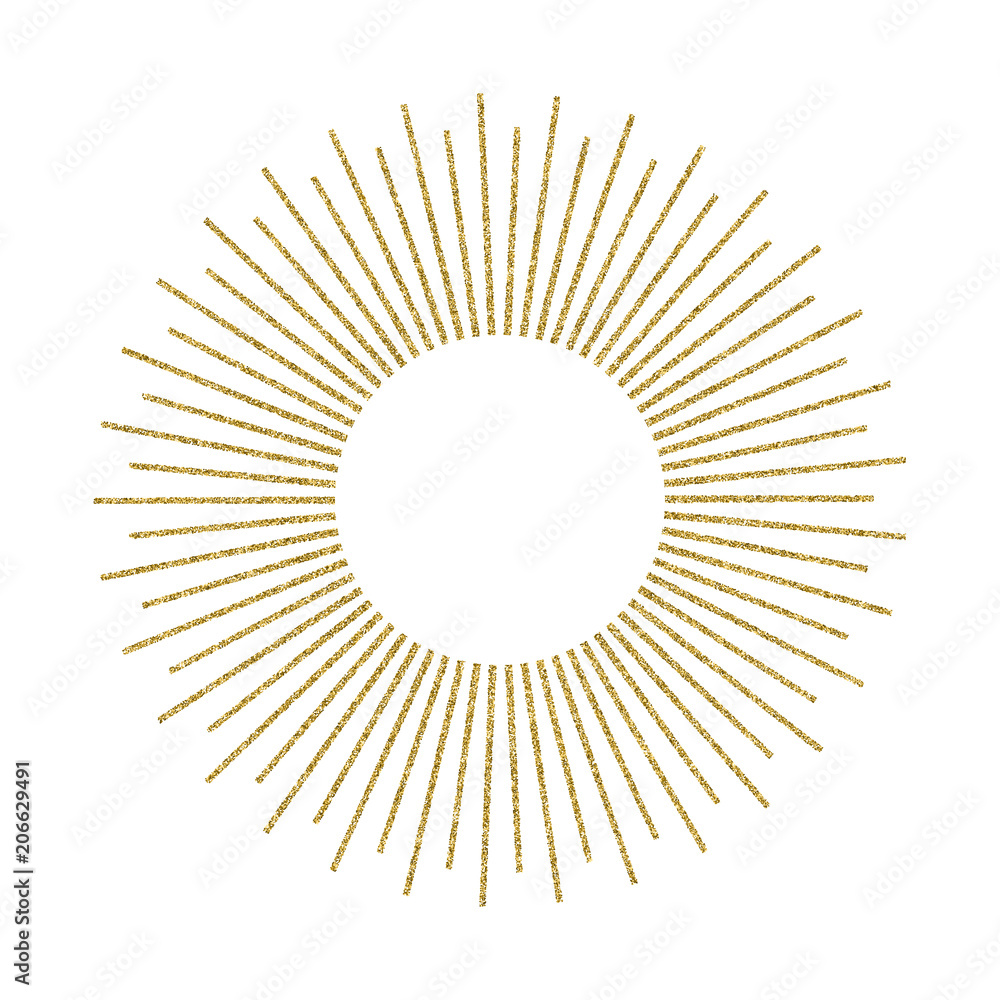 Abstract golden sunburst on white background. Vintage sun burst design ...