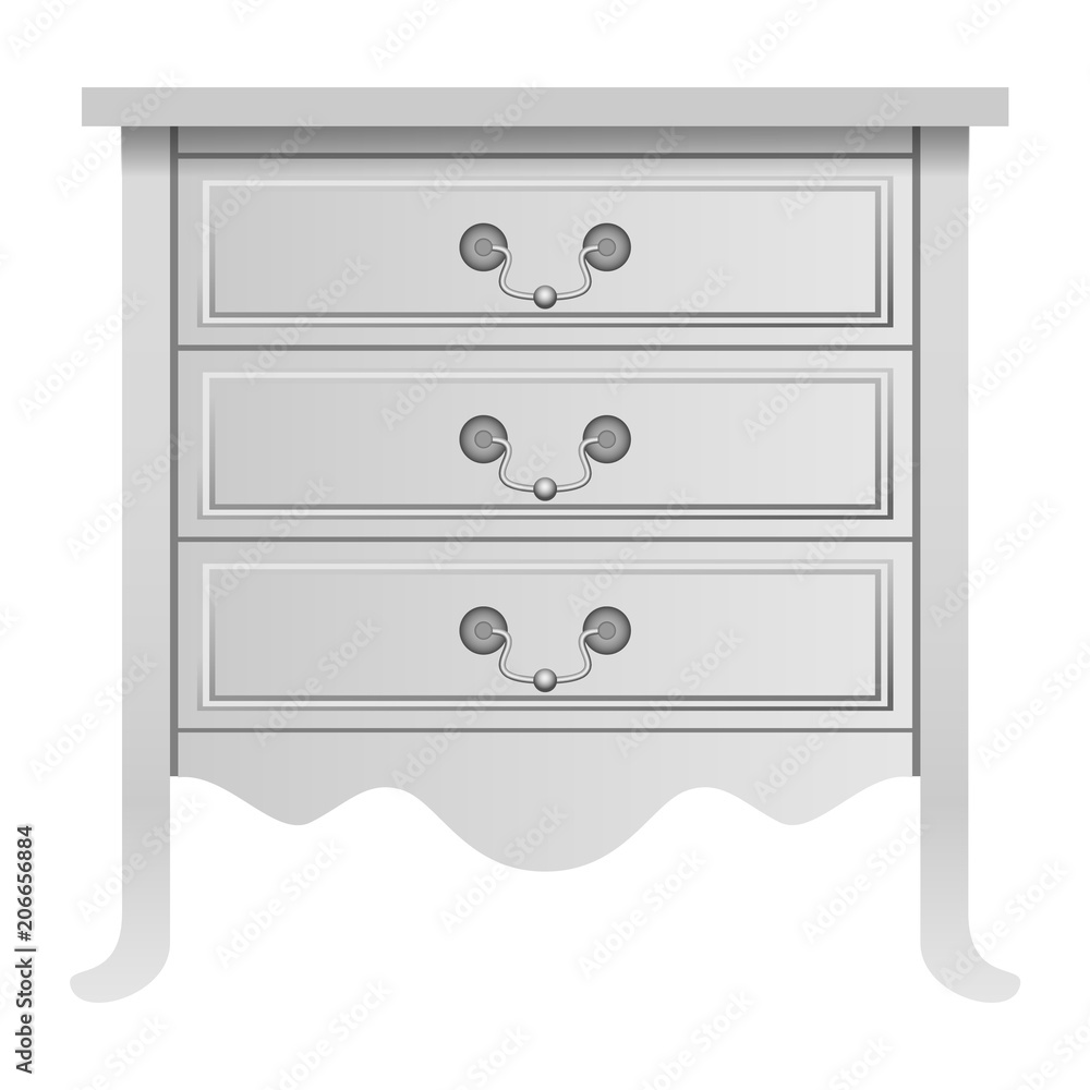 Modern white drawer mockup. Realistic illustration of modern white ...