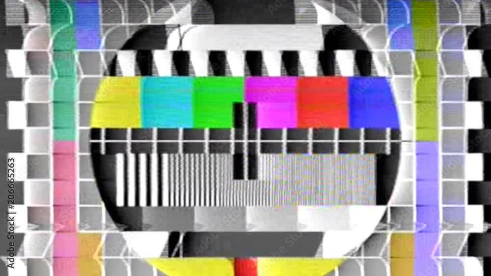 Analog capture (intentional heavy distortion fx): a tv test pattern ...