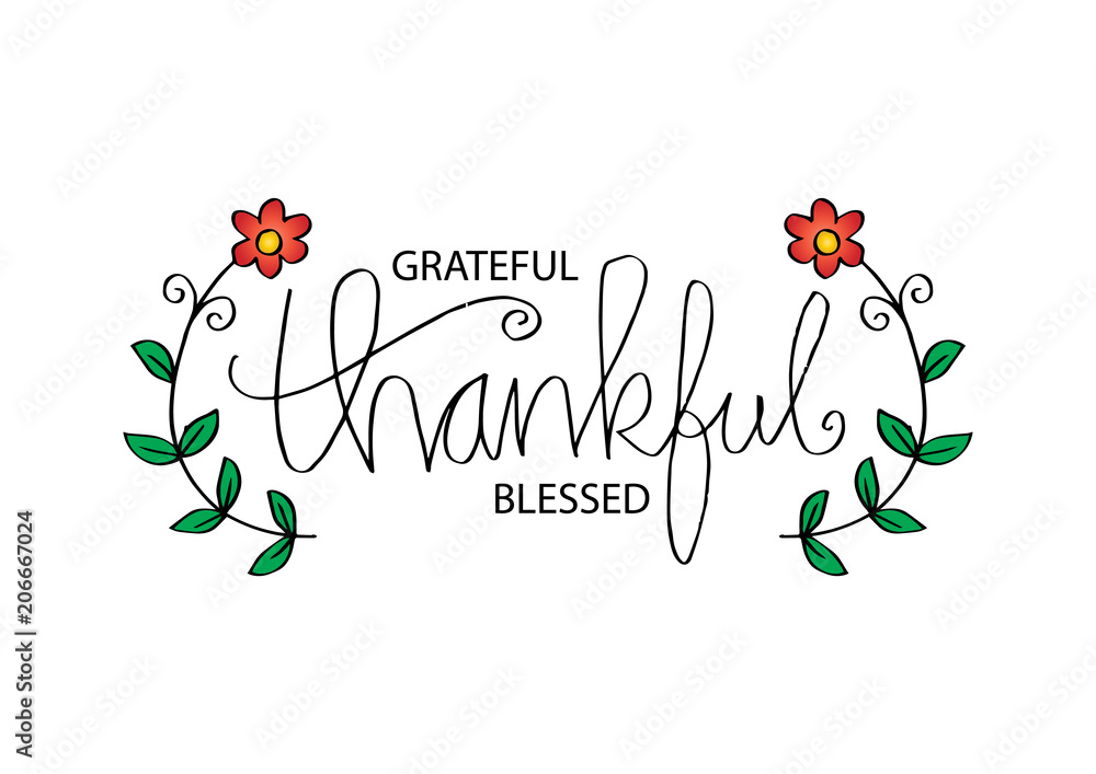 Grateful thankful blessed Stock Illustration | Adobe Stock