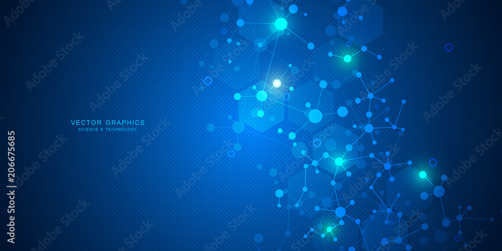 Molecular structure background. Abstract background with molecule DNA ...