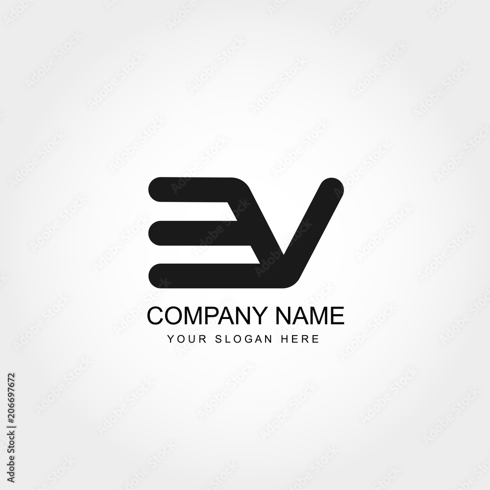 Initial Letter EV Logo Template Vector Design Stock Vector | Adobe Stock