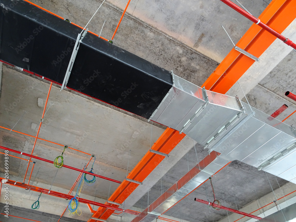 Electrical conduit, cable tray and aircond pipes as part of services ...