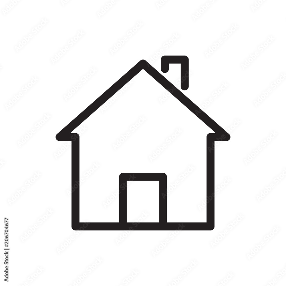 House icon, buildings icon. Outline bold, thick line style, 4px strokes ...