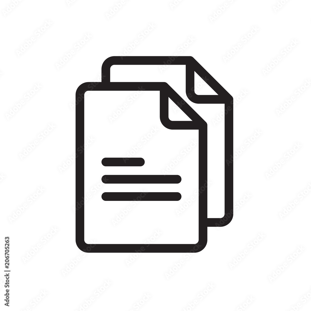 Copy icon, signs icon. Outline bold, thick line style, 4px strokes ...