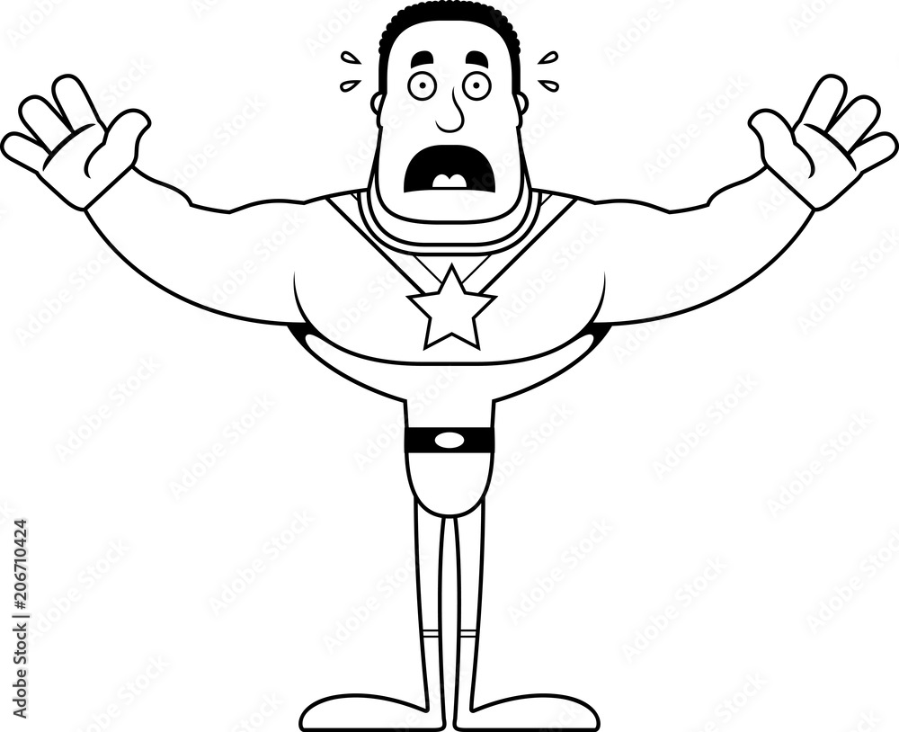 Cartoon Scared Superhero Stock Vector | Adobe Stock