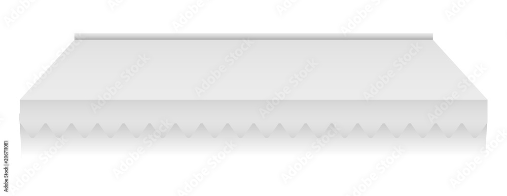 White sunshade mockup. Realistic illustration of white sunshade vector ...