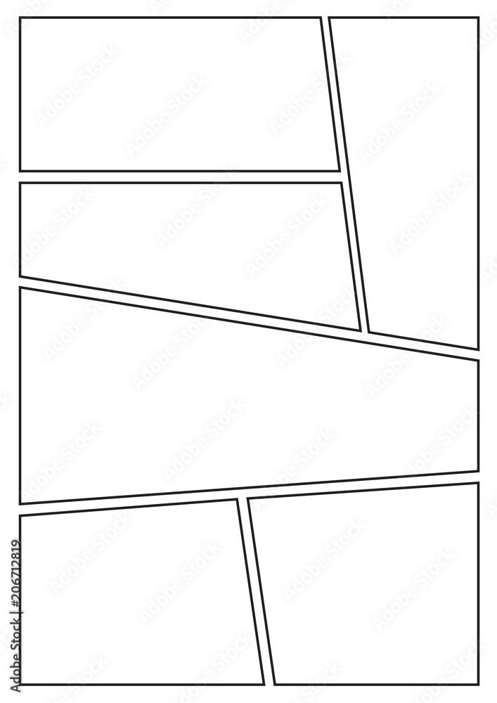 manga storyboard layout template for rapidly create the comic book ...