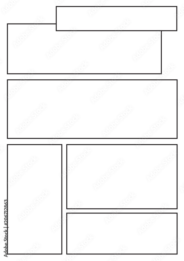 manga storyboard layout template for rapidly create the comic book ...