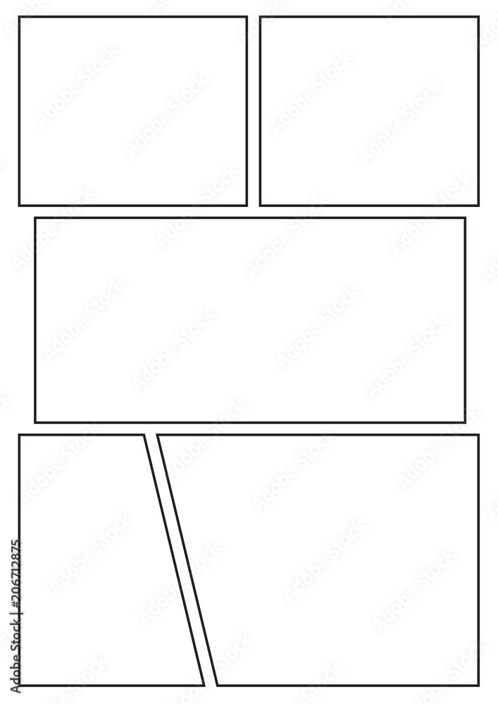 manga storyboard layout template for rapidly create the comic book ...
