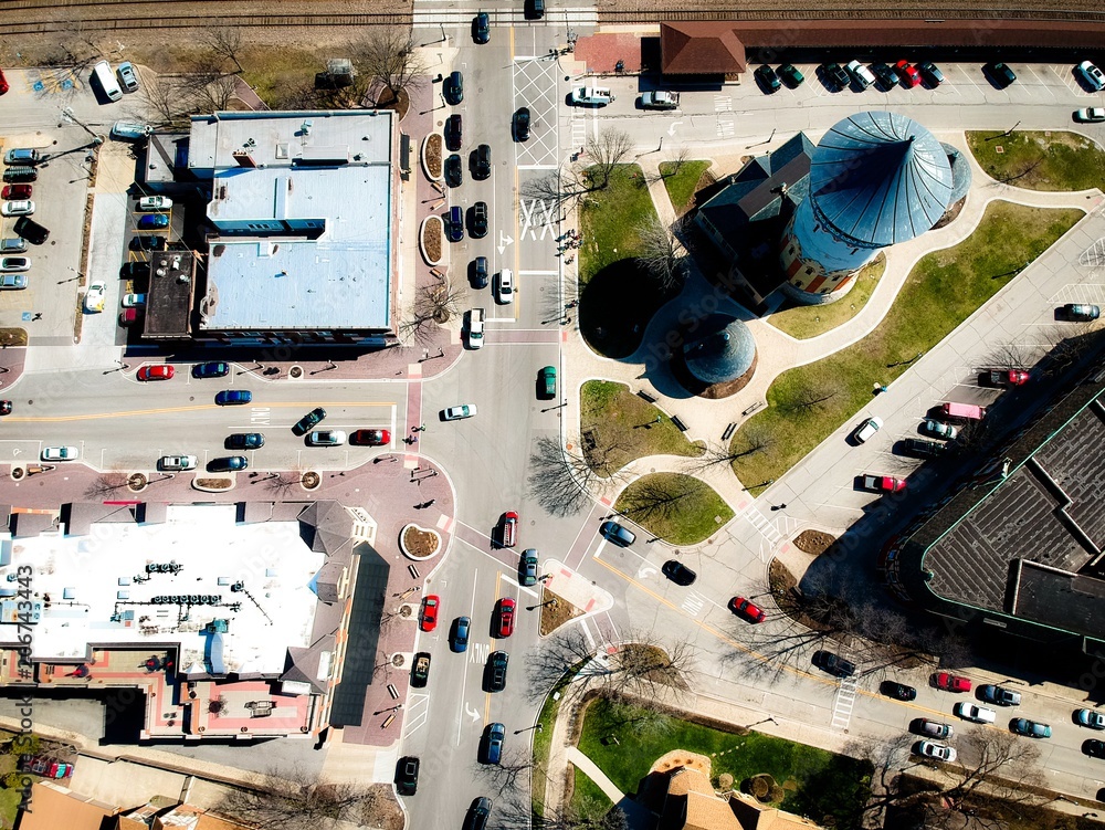 intersection Drone Stock Photo | Adobe Stock