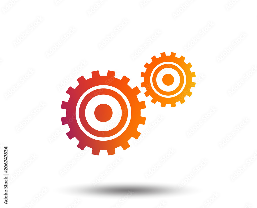 Cog settings sign icon. Cogwheel gear mechanism symbol. Blurred ...