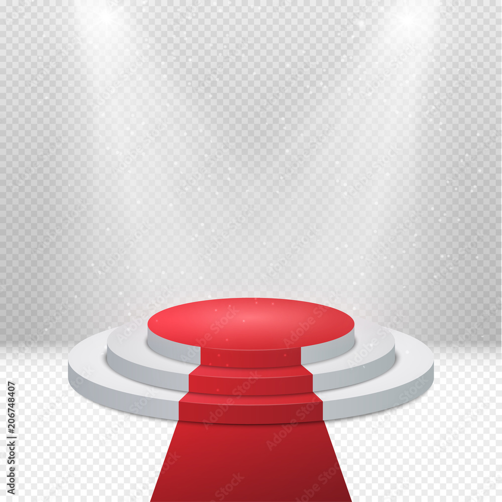 Illuminated podium background. Pedestal stage for presentation or show ...
