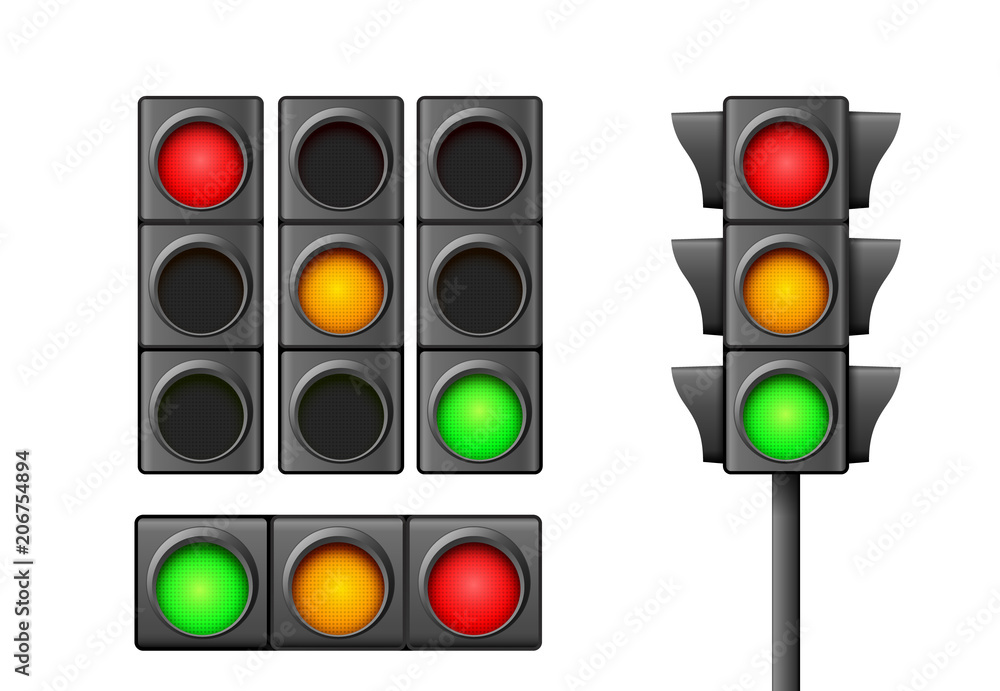 Street traffic light icon lamp. Traffic light direction regulate safety ...
