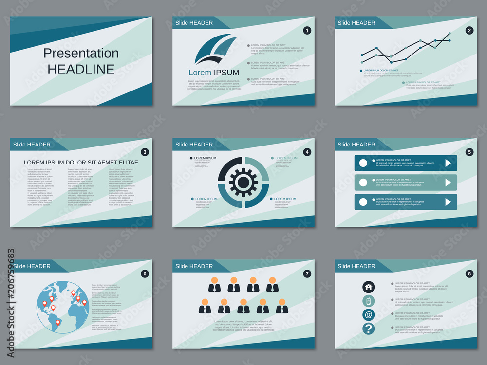 Professional business presentation, slide show vector design template ...