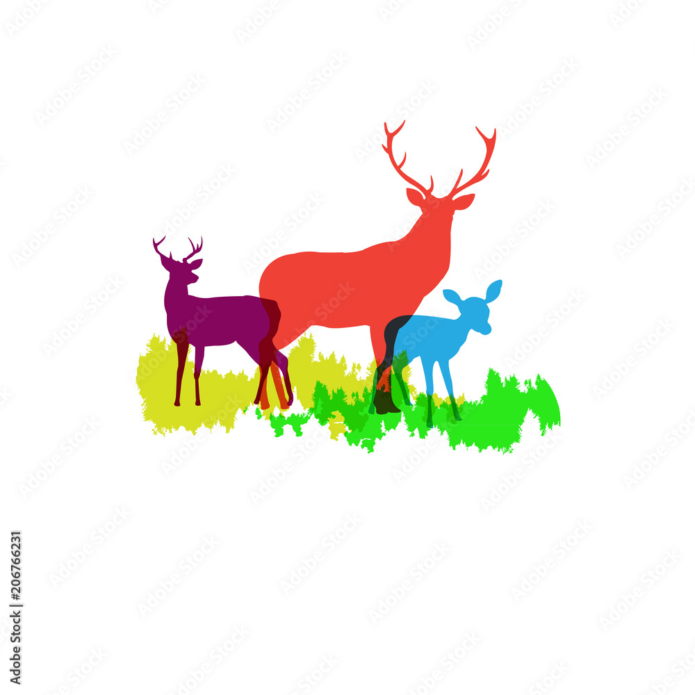 Deer logo. on black background. vector. Illustration. logo. symbol ...