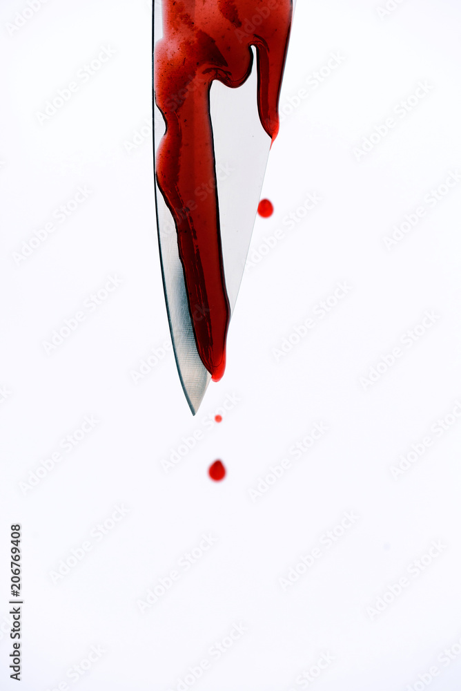 Sharp Murder Knife Weapon with Blood Dripping Droplets Stock Photo ...