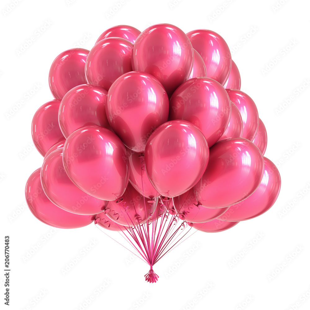 Pink party balloon bunch romantic colorful. Helium balloons birthday ...