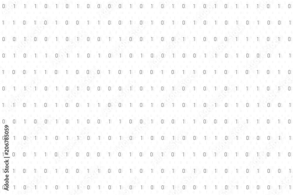 Binary code background in white and grey vector illustration Stock ...