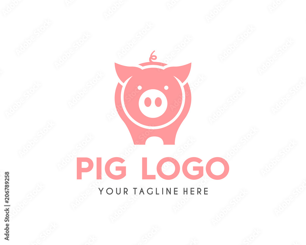 Modern Simple Pig Logo Animal Vector Symbol Stock Vector | Adobe Stock