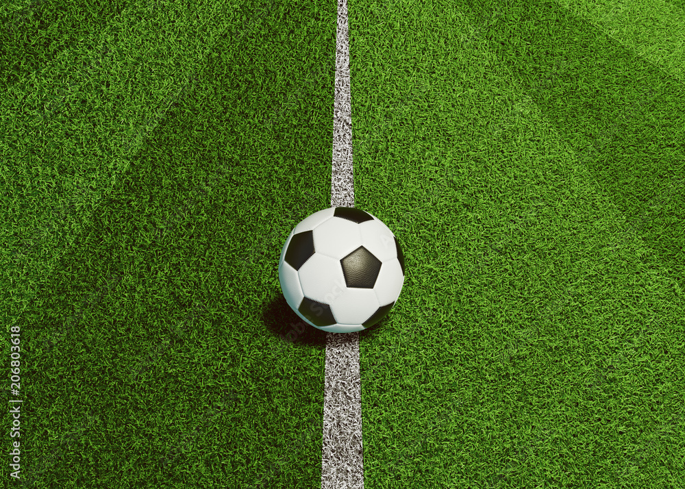Fußball ist bereit zum Anstoss auf Spielfeld Stock Illustration | Adobe ...