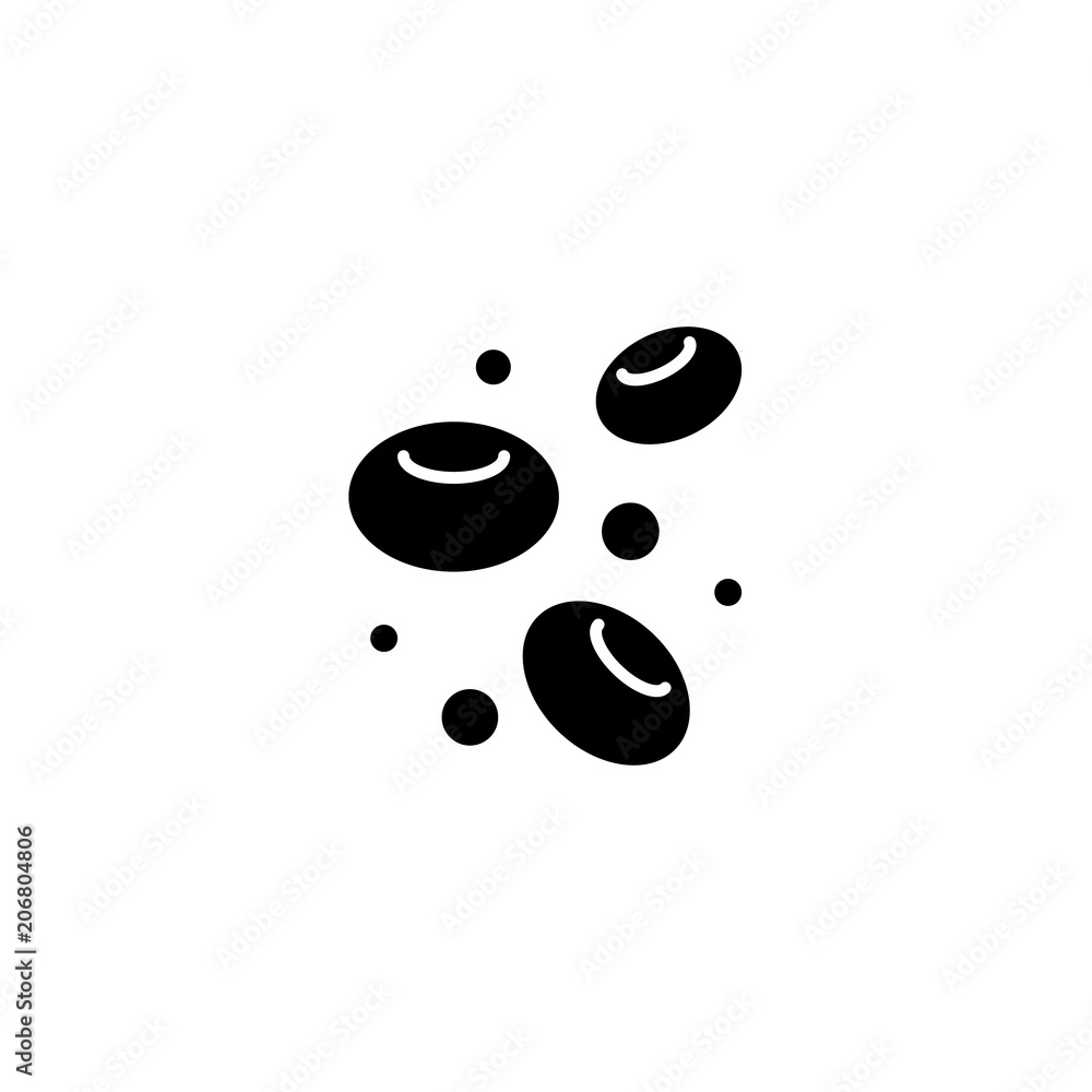 Human cells black icon concept. Human cells flat vector symbol, sign ...