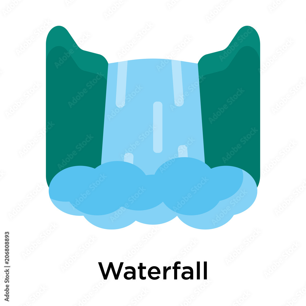 Waterfall icon vector sign and symbol isolated on white background ...