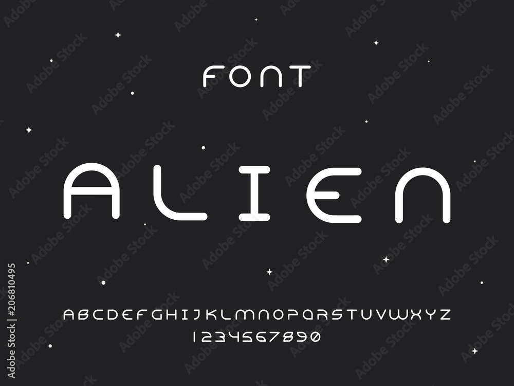 Alien regular font. Vector alphabet Stock Vector | Adobe Stock