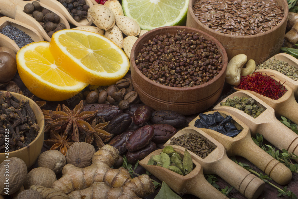 set of spices backgrounds Stock Photo | Adobe Stock