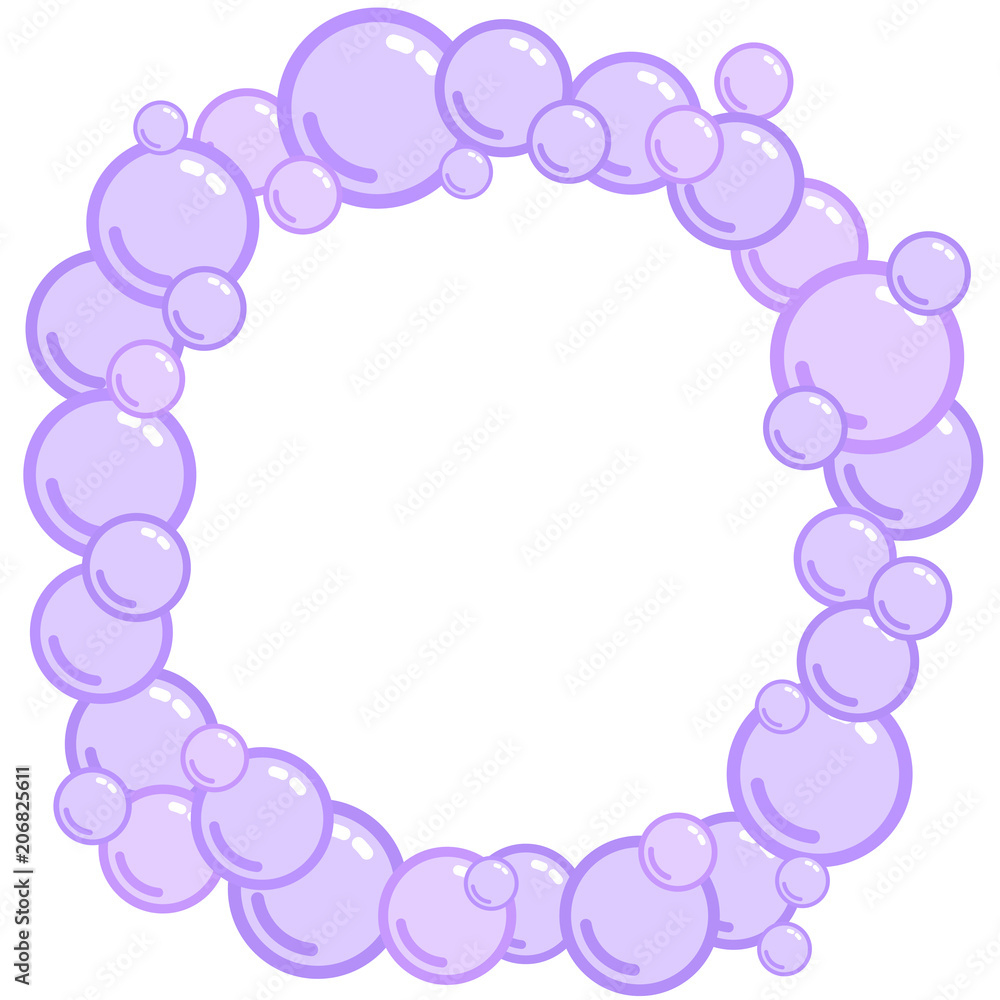 Bubble frame, place for text from blobs, soap blister bounding box ...