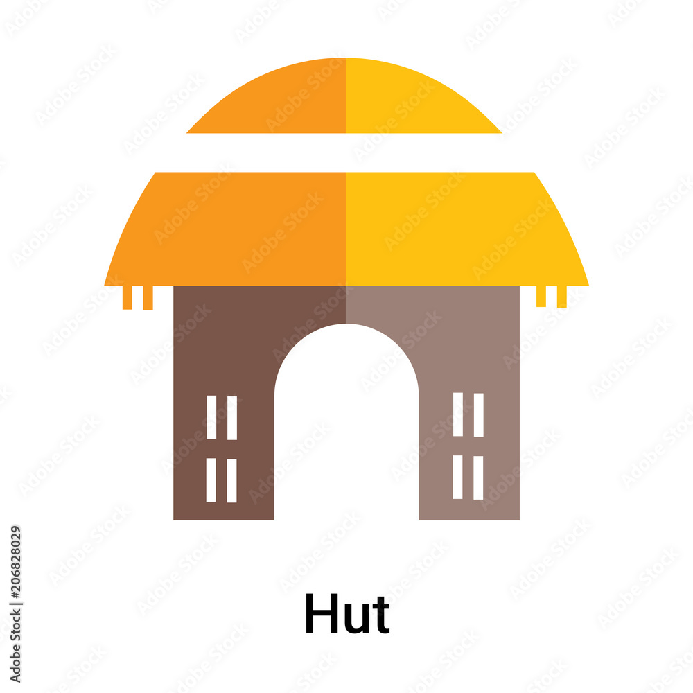 Hut icon vector sign and symbol isolated on white background Stock ...