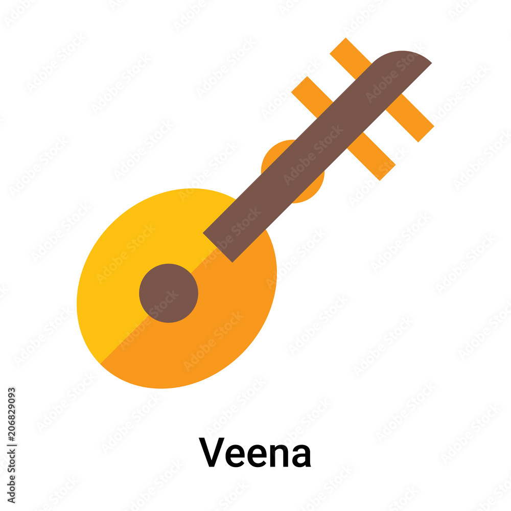 Veena icon vector sign and symbol isolated on white background Stock ...