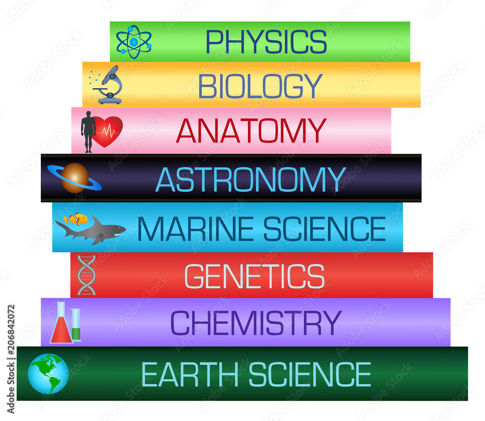 Stack Of Science Textbooks