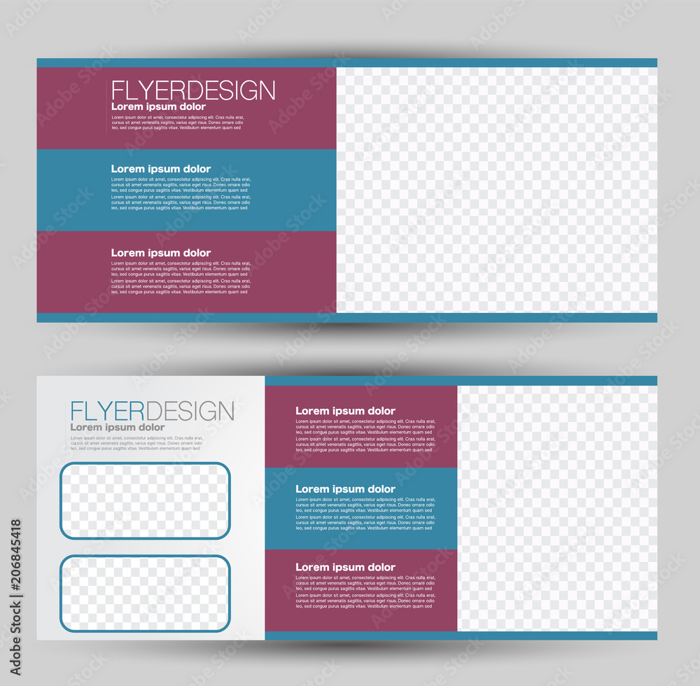 Flyer banner or web header template set. Vector illustration promotion ...