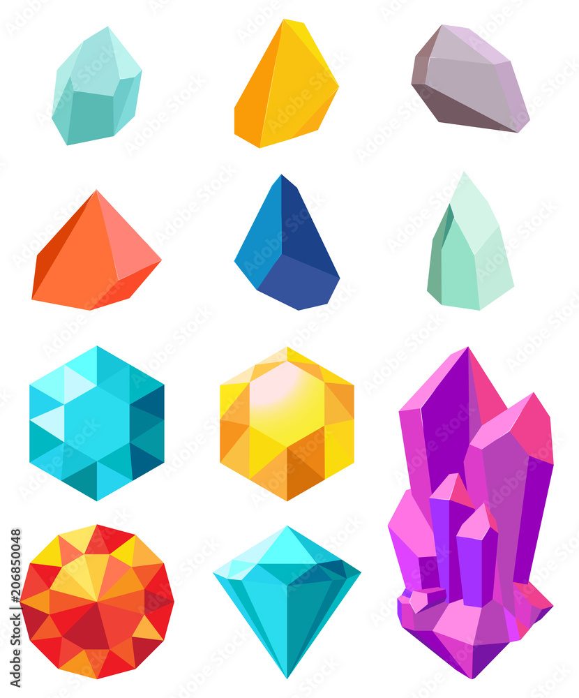 Precious Stones Collection Vector Illustration Stock Vector | Adobe Stock