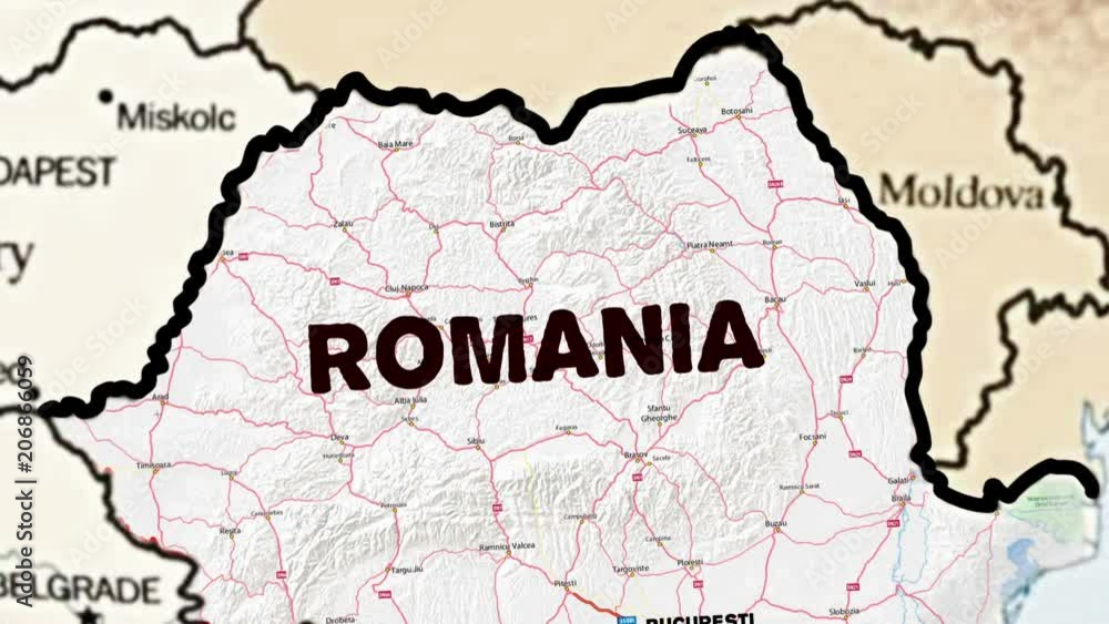 Animated map with communist invasion in Romania. Stock Video | Adobe Stock