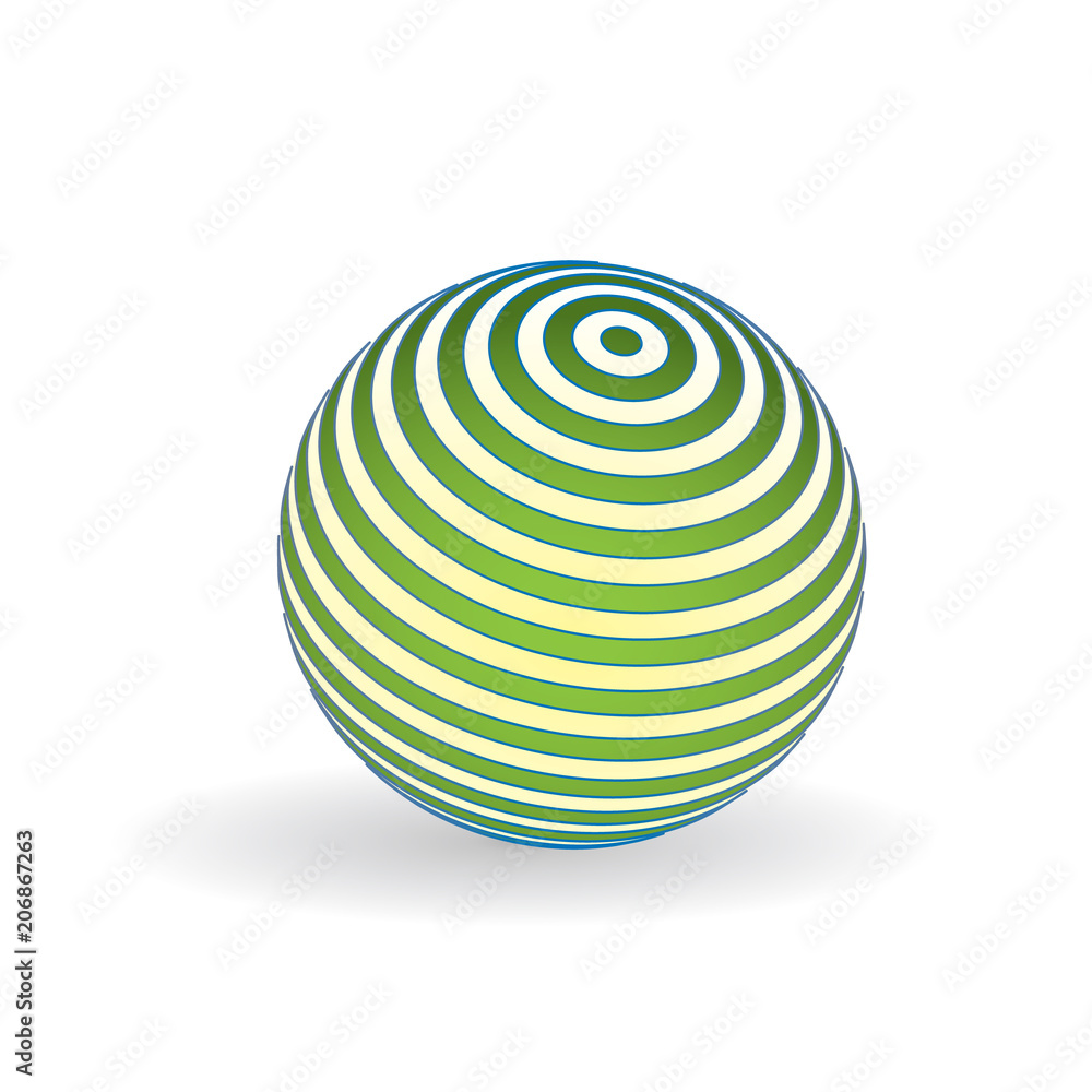 Blue Sphere Logo With Lines