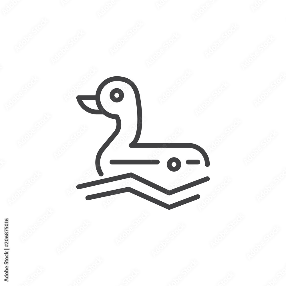 Swimming duck outline icon. linear style sign for mobile concept and ...