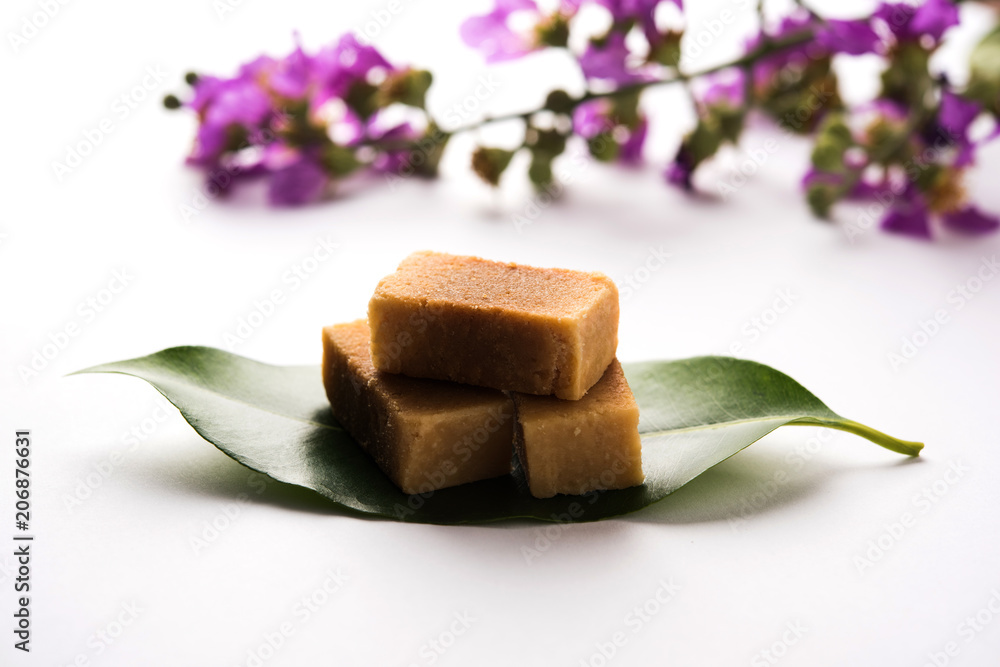 Mysore pak or Mysuru Paaka is south indian cake like sweet Stock Photo ...