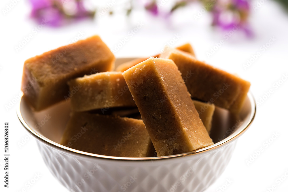 Mysore pak or Mysuru Paaka is south indian cake like sweet Stock Photo ...