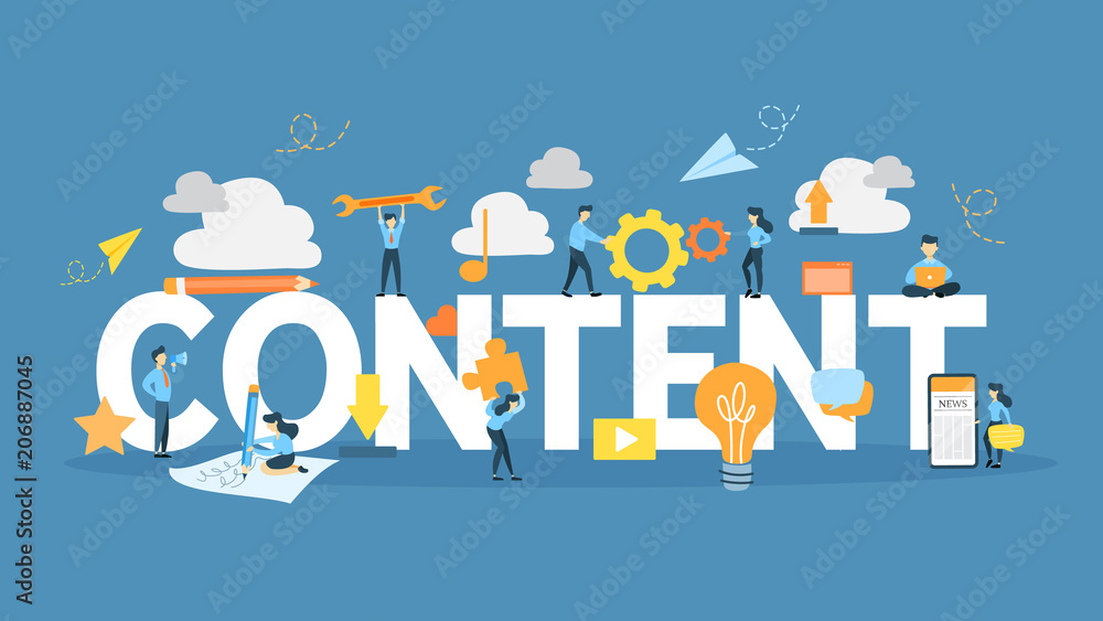 Content concept illustration. Stock Vector | Adobe Stock