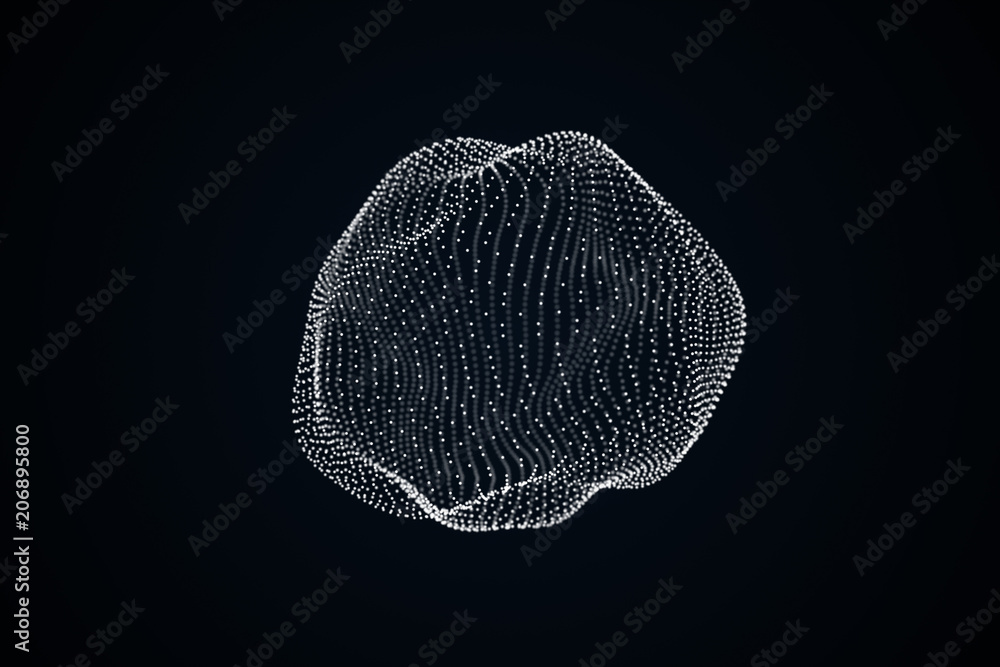 3d illustration abstract animation metamorphosis of amorphous shape ...