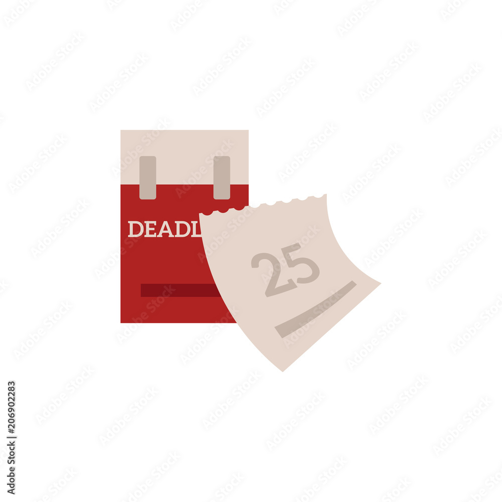 Deadline and time management concept with tear-off calendar and next ...