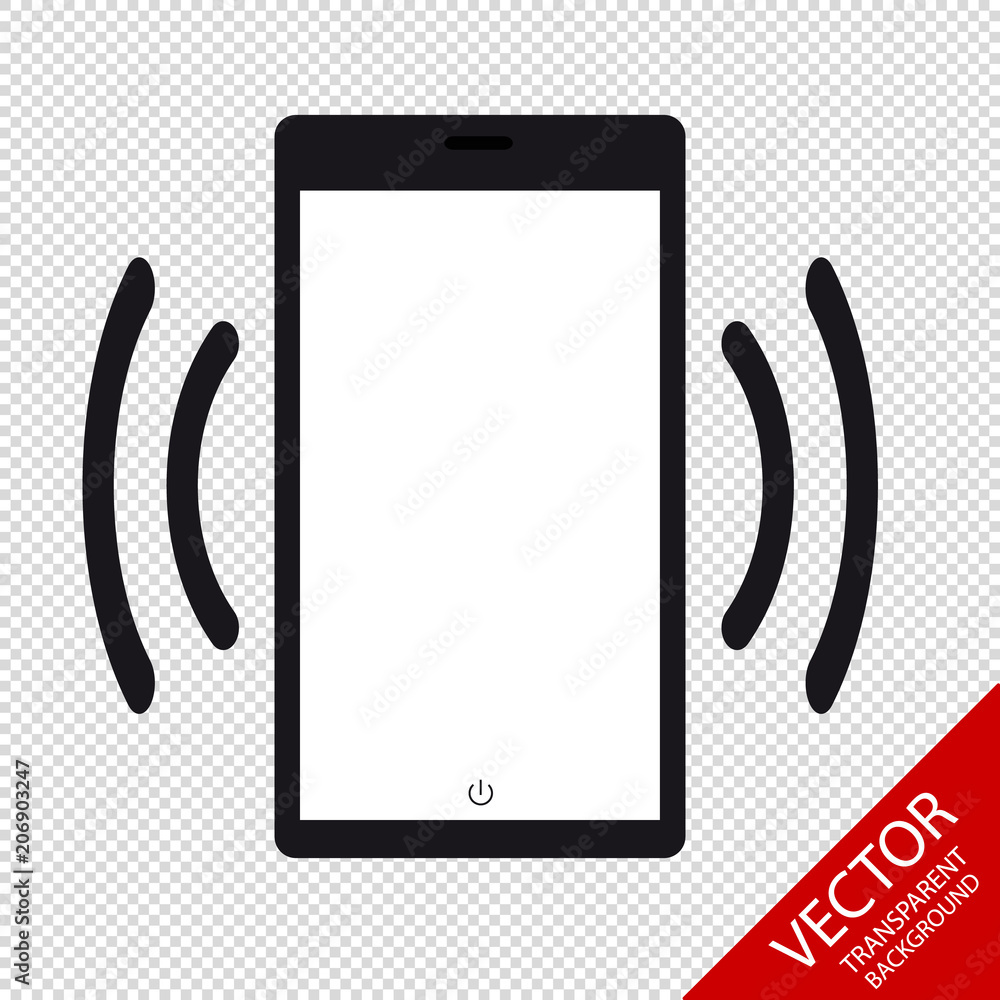 Smartphone Mobile Device Ringing Or Vibrating Flat Icon For Apps And ...