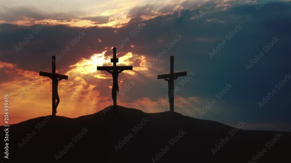 Calvary hill outside ancient Jerusalem where Jesus Christ was crucified ...
