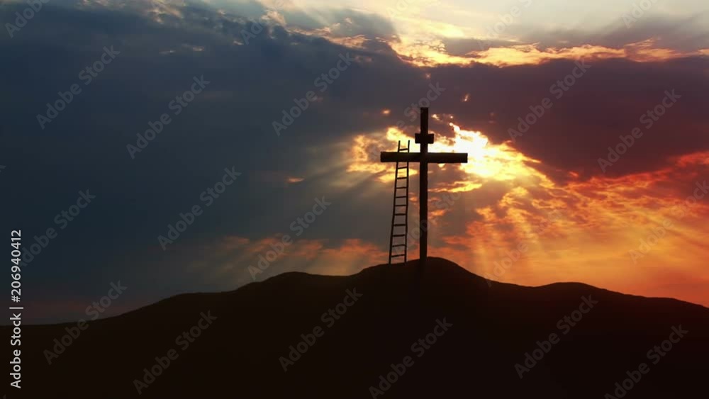 Calvary hill outside ancient Jerusalem where Jesus Christ was crucified ...