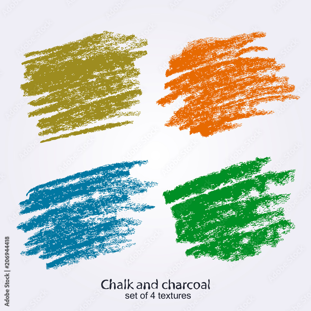 Textures strokes of chalk and charcoal. Pastel colors brushes. High ...